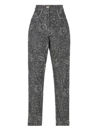 Temperley London Jeans mit Blumen-Print - Schwarz