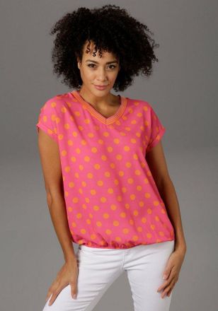 Aniston T-Shirt im Material- und Mustermix