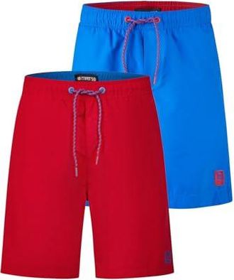 Riverso RIVDavid Lot de 2 shorts de bain courts pour homme avec cordon de serrage 100 % polyester, M&eacute;lange de couleurs 3., M