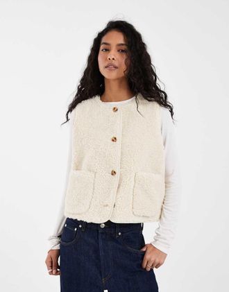 Levi's Rema - Weste aus Sherpa-Fleece in Wei&szlig;