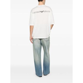 Emporio Armani Logo-Embroidered T-Shirt - White