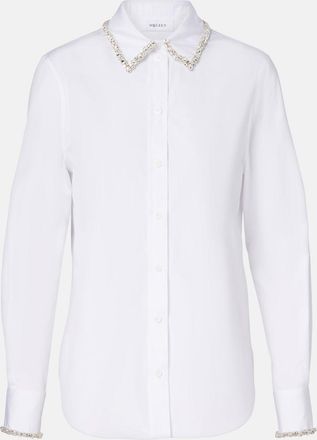 Alexander McQueen Hemd aus Baumwollpopeline mit Kristallen