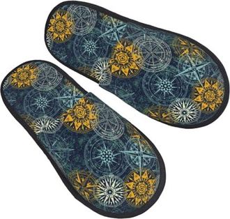 Generic Pantoufles DHiver Boussole Ancienne Antid&eacute;rapant Fourrure Pantoufles Lavables Maison Slippers Pour Automne Homme Camping L