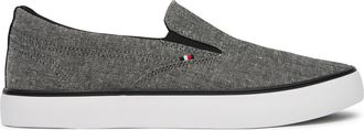 Tommy Hilfiger Sneakers aus Stoff Tommy Hilfiger Harlem Core Ii Slip On Chambray FM0FM05819 Grau