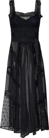 Silvian Heach Femme, Robes, Noir, Taille: 38 FR Abito lungo giochi di trasparenze e design raffinato