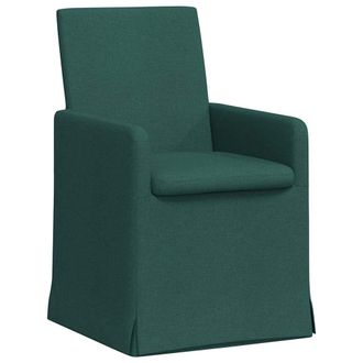 vidaXL Sedie Da Pranzo 2 Pz Tessuto Verde Scuro 57 X 68 X 94 Cm Vidaxl
