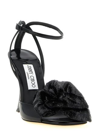 Jimmy Choo London Womens Mimmi Heel Sandal Black Leather