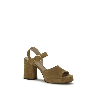 Valentino Garavani Womens Beige Calf Leather Bos Taurus Platform Sandals