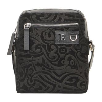 John Richmond Umh&auml;ngetasche mit Arabesken-Pr&auml;gung - - Bags - Herren - Schwarzk - ONE SIZE