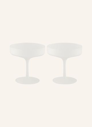 Ferm Living Ferm Living 2er-Set Champagnergl&auml;ser Ripple weiss