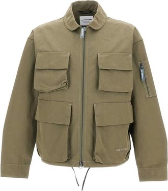 And Wander Homme, Vestes, Vert, Taille: M Veste hydrofuge en twill de coton mélangé