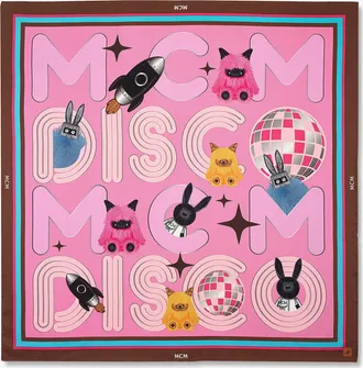 MCM Disco-Schal aus Bio-Seide mit MCM-Charakteren