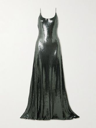 Alex Perry Robe Aus Mesh Mit Pailletten - Gr&uuml;n