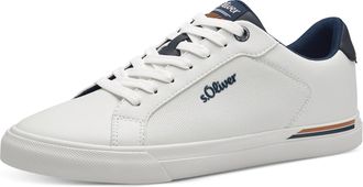 s.Oliver Herren Sneaker flach Zeitlos Bequem, Weiß (White), 41 EU