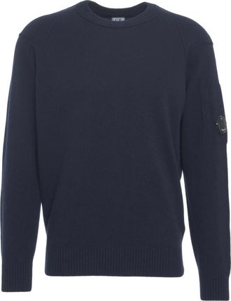 C.P. Company C.p. Company, Homme, Pulls, Bleu, Taille: L Pull en Tricot Bleu Aw25