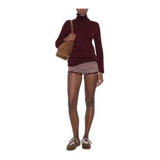Be You Pull &agrave; col roul&eacute; en maille fine - Femme - Pulls - Rouge - Taille: 36 FR