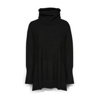 Elena Miro Viskose Rollkragenpullover - - Knitwear - Damen - Schwarzk - L