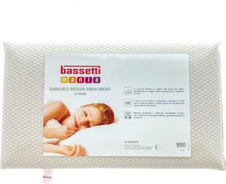 Bassetti Kopfkissen, Latex, Memory Water-Gel, 40 x 70 cm, Reine Baumwolle