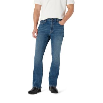 Amazon Essentials Herren Herren Low Stretch Slim Fit Bootcut Jeans, Stone Medium Wash, 32W