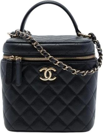 Chanel Pre-owned Quilted Caviar Satchel - Femme - Pre-owned - Noir - Taille: ONE Size