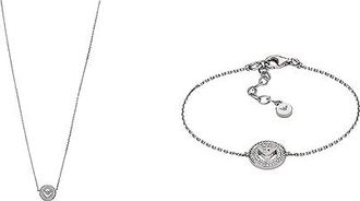 Emporio Armani Collier à pendentifs et bracelet à composants pour femmes - argent fin