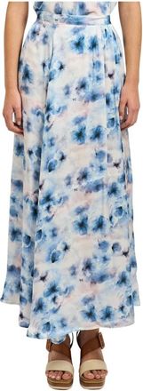 Yes-Zee YES Zee, Femme, Jupes, Bleu, Taille: 40 FR Longue Jupe avec Fermeture &Eacute;clair Lat&eacute;rale