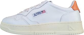 Autry Chaussures Sneakers Unisexe en Cuir LL26 Blanc et Orange, Blanc et orange, 39 EU