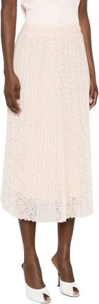 Ermanno Scervino Femme, Jupes, Rose, Taille: 40 FR Jupe Midi Pliss&eacute;e en Dentelle