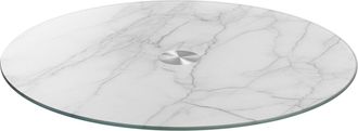 Leonardo Leonardo Turn Tortenplatte, drehbarer Kuchen teller mit Fuß, Glasplatte für Gebäck, weisse Marmoroptik, Servier-Platte Ø 32,5 cm, Glas, 018700