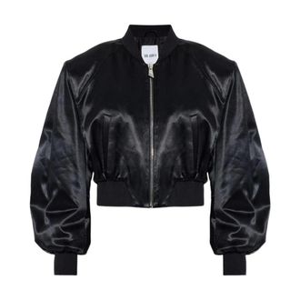 The Attico Femme, Vestes, Noir, Taille: 36 FR Satin Bomber Jacket
