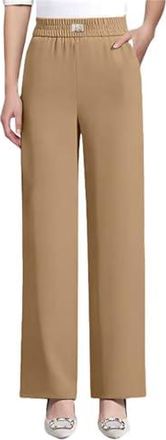 Generic Pantalon &agrave; jambes larges pour femme - Taille haute - Pantalon long en tissu - Coupe droite - A&eacute;r&eacute; - Pantalon de sport - Pantalon de loisirs - Pantalon