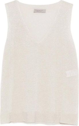 D.exterior Femme, Tops, Beige, Taille: 42 FR Haut sans manches &agrave; col en V