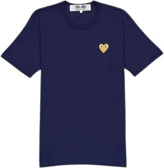 Comme Des Gar&ccedil;ons Homme, Tops, Bleu, Taille: 2XL Gold Heart Emblem Tee