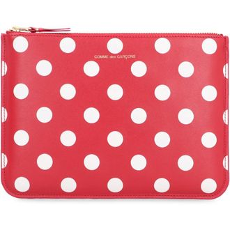 Comme Des Gar&ccedil;ons Femme, Accessoires, Rouge, Taille: ONE Size Leather Flat Pouch