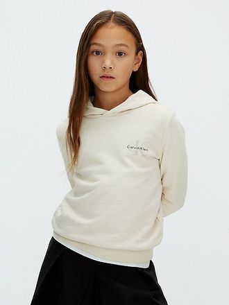 Calvin Klein L&auml;ssiger Hoodie F&uuml;r Kinder - Whitecap Gray - Gender-inclusive Kinder - 12