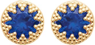 Brillaxis Boucles doreilles plaqu&eacute; or oxyde bleu