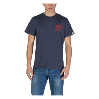 Replay Homme, Tops, Bleu, Taille: S T-shirt en coton à manches courtes