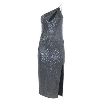 Kocca Femme, Robes, Gris, Taille: 40 FR Robe Midi &agrave; Sequins avec D&eacute;coupe