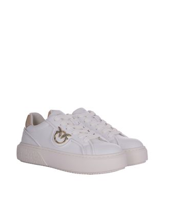 Pinko Womens Sneakers Yoko White Leather Trainers