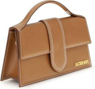Jacquemus Womens Top-Handle Bag Light Brown 2 Calf Leather Bos Taurus Handbags Hand