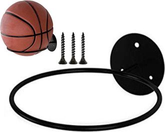 Generic Basketballhalter - wandmontierte Sportballaufbewahrung aus Metall | Basketball-Fu&szlig;ball-Organizer | Home Gym Hoop- zur Pr&auml;sentation von B&auml;llen im Innen