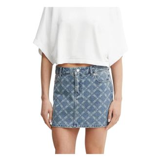 Michael Kors Jupe en jean imprim&eacute;e - Femme - Jupes - Bleu - Taille: 40 FR