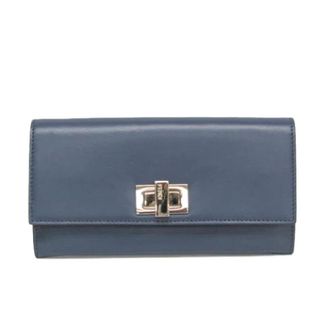 Fendi Portefeuille en cuir doccasion - Femme - Pre-owned - Bleu - Taille: ONE Size