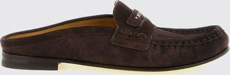 Fendi Mules Scrunch von aus Kalbsveloursleder mit metallischem Schriftzug-Logo