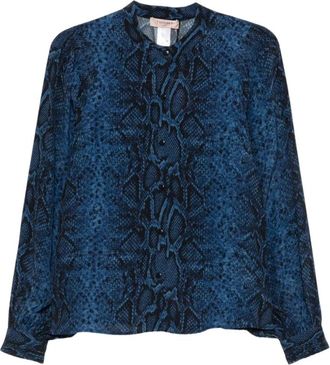 Twinset Crepe de Chine Hemd - - Blouses & Shirts - Damen - Blau - L