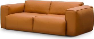 Studio Copenhagen home24 2-Sitzer Sofa Braun Echtleder Neka 220 x 71 x 102cm Modern