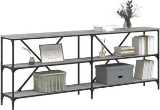 Generic Konsolentisch, Flurtisch mit verstellbaren F&uuml;&szlig;en, Beistelltisch f&uuml;r Wohnzimmer/Eingangsbereich, Sideboard, Eingangstisch, Holzwerkstoff Eisen(Sonoma-E