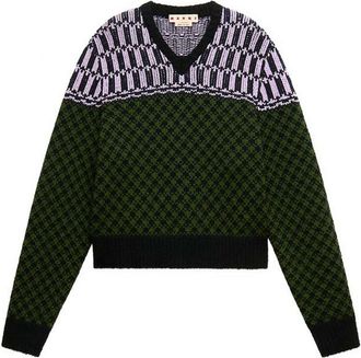 Marni V-Pullover - Gr&uuml;n