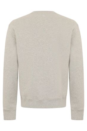 Ami Mens Sweatshirt With Embroidery Ash Grey Marl-White Cream Cotton Sweatshirts Marl/white Sweater