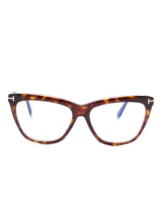 Tom Ford Eyewear lunettes de vue à monture papillon - Marron